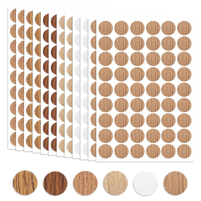 Screw Hole Covers Stickers, 648 Pcs Self Adhesive Furniture Screw Hole ...
