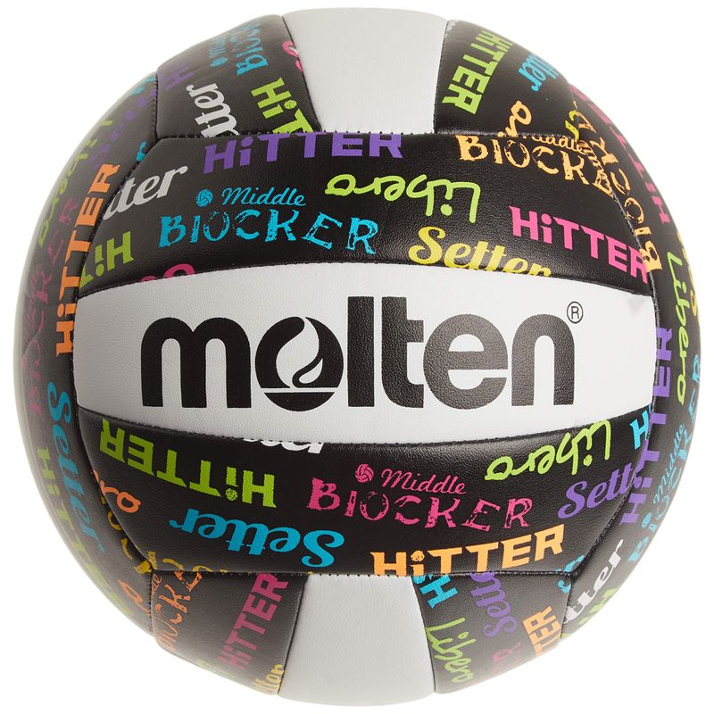 Molten Volleyball Positions Recreational Volleyball, Black/Neon Colors ...