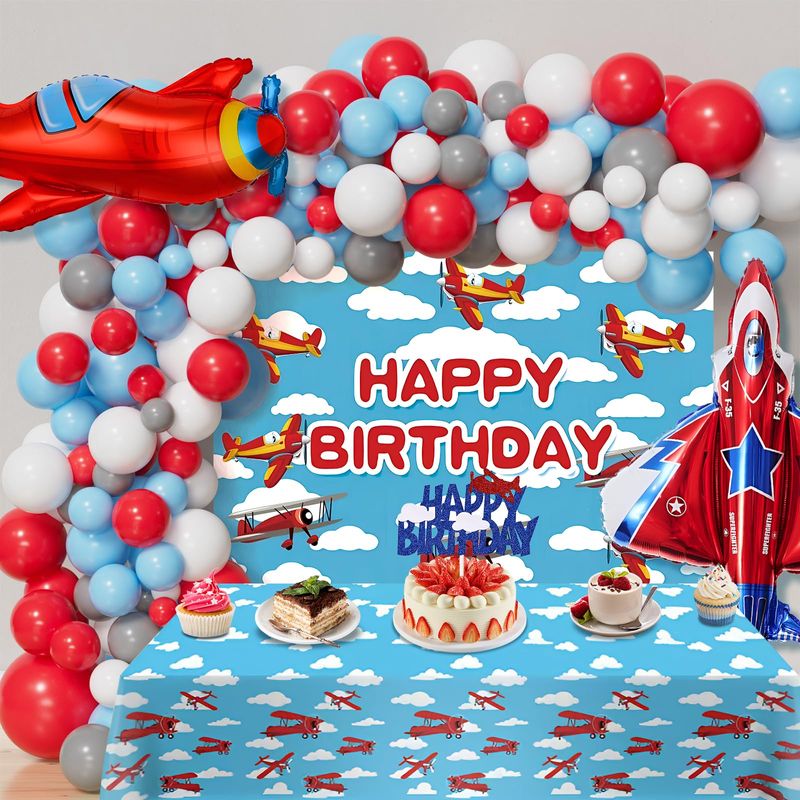 Airplane Birthday Party Decorations,Airplane party Supplies Kit ...