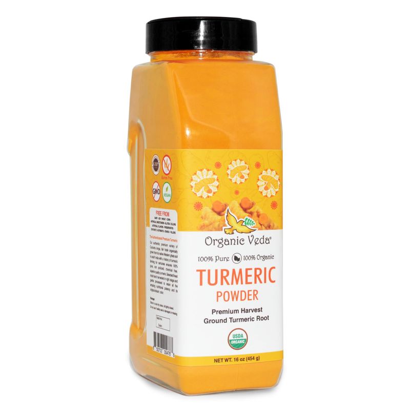 Organic Veda Turmeric Powder, Native Single Origin - True Golden Yellow ...
