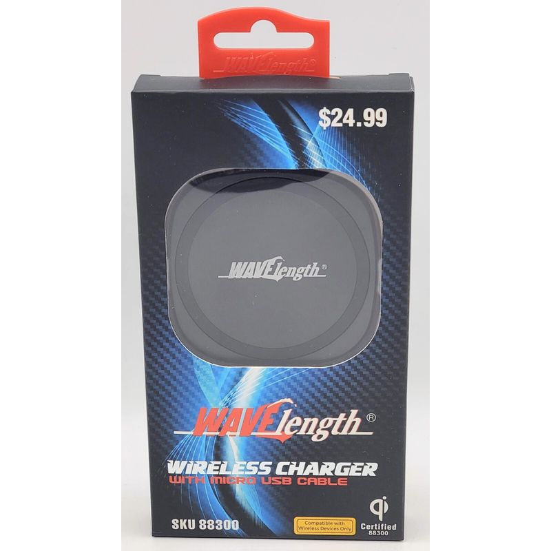 Wave Length Wireless Charger w/ Micro USB Cable - Qi Certified Device ...
