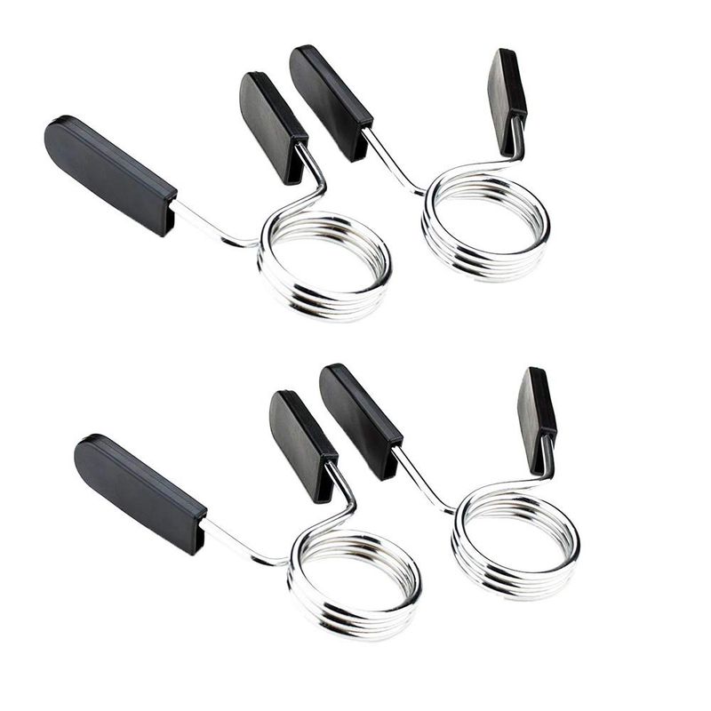 Barbell Clips 4PCS 1-Inch Spring Clip Collars, Barbell Clamps Only for ...