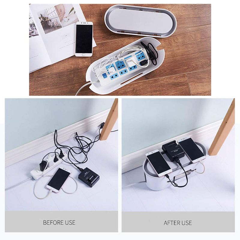Cable Tidy Box Hide and Conceal Extension Blocks and Electrical Cables ...