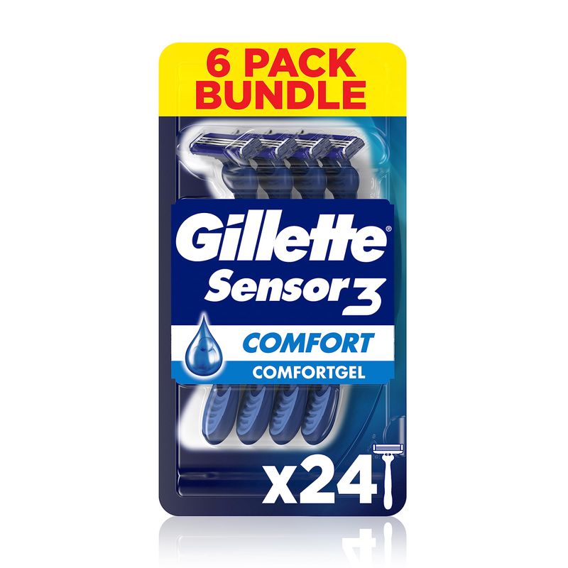 Gillette Sensor3 Comfort, Disposable Shaving Razors for Men, Men’s ...