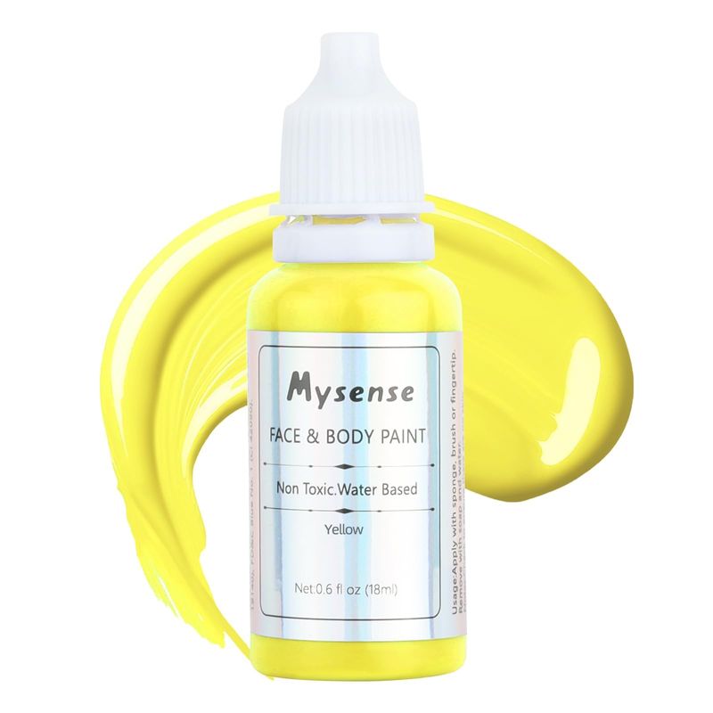 Mysense Yellow Face Body Paint,Water Based Washable Non-toxic Cream ...