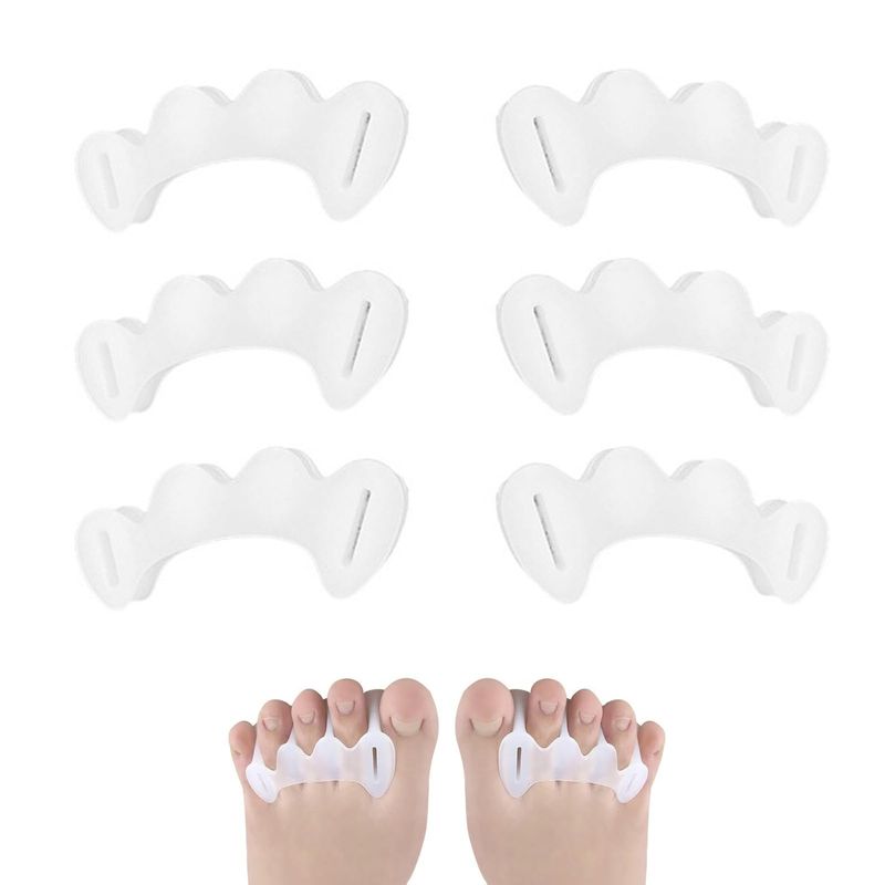 TYVOM Toe Spacers, Silicone Toe Separators White Toe Straighteners for Bent Toes, Gel Toe ...