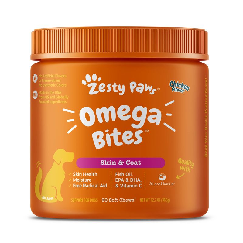 Zesty Paws Omega 3 Alaskan Fish Oil Chew Treats for Dogs - with ...