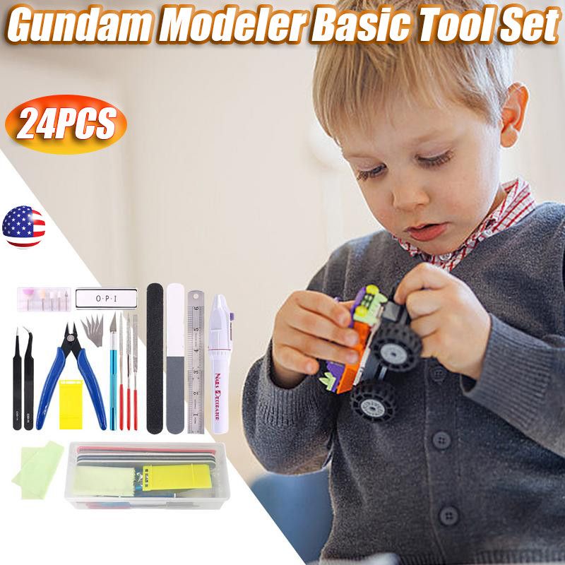 24pcs Basic Modeler Tool Set, Craft Car Model Assembling Building Kit ...