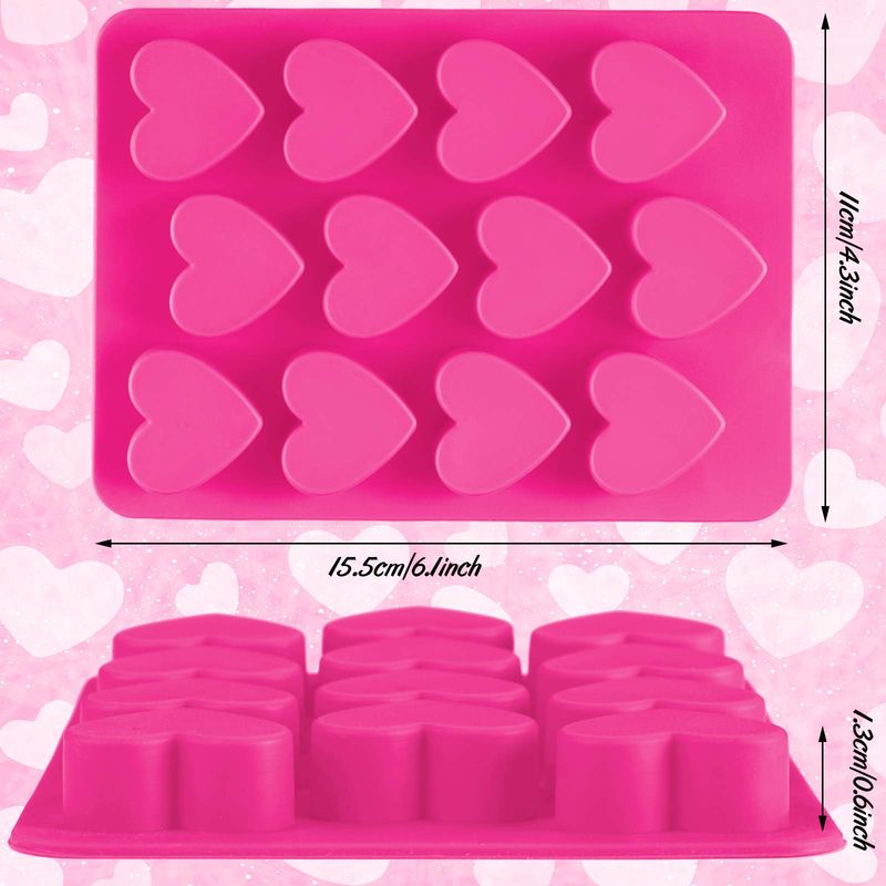 4 Pieces Heart Shaped Silicone Molds Valentine‘s Day Candy Mould Love ...