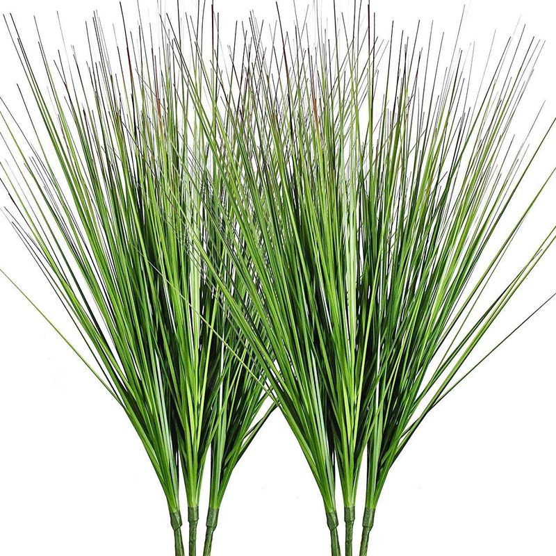 27" Artificial Plants Onion Grass Greenery Faux Fake Shrubs Plant Flowers Wheat Grass for House ...