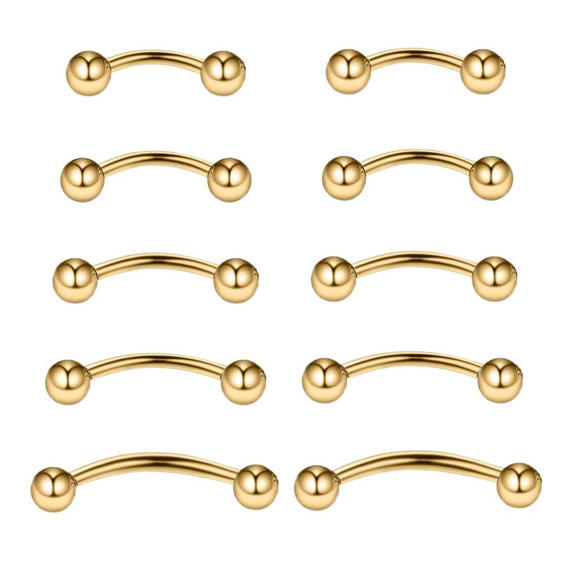 Gojewen 10pcs Curved Barbells for Eyebrow Lip Daith Rook Helix Septum ...