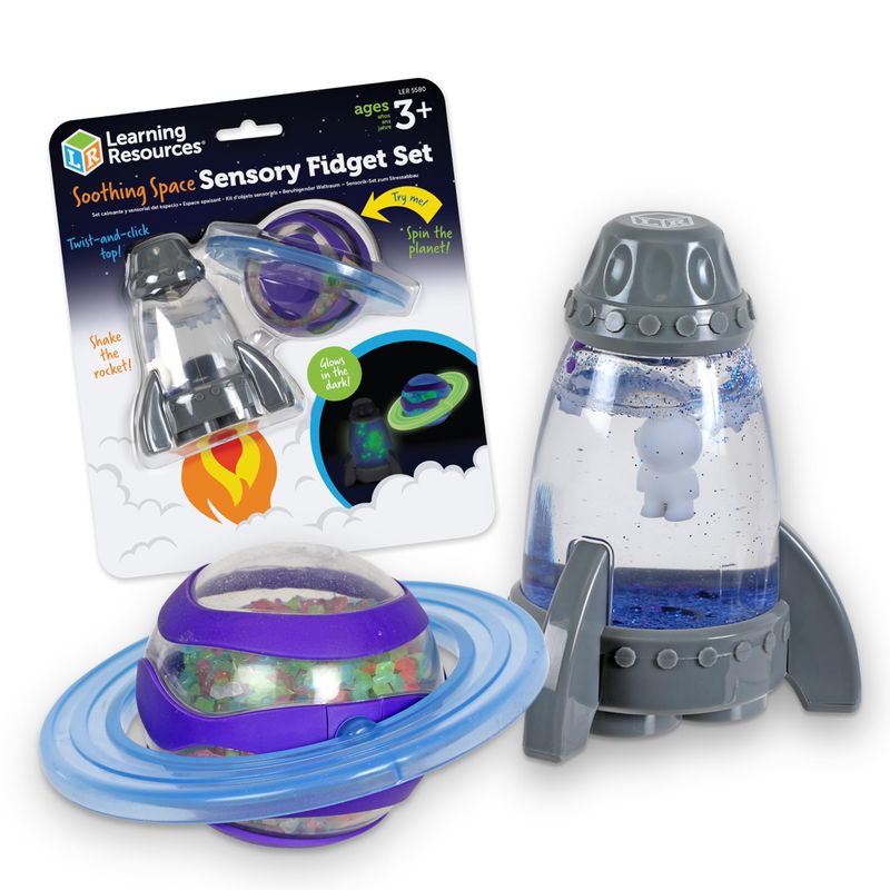 Learning Resources Soothing Space Sensory Fidget Set, Space Toy, Rocket ...