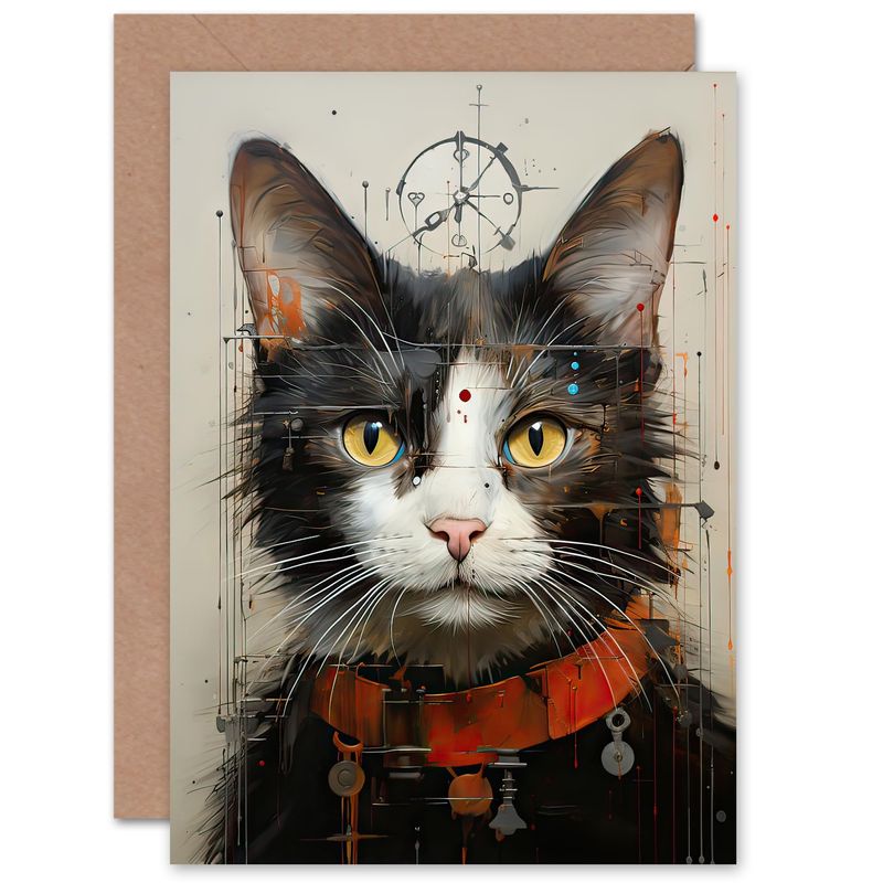 Artery8 Abstract Cat Painting Key Collar for Him or Her Man Woman ...