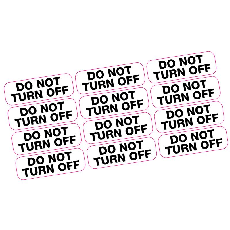 Printwhizz Ltd 12x Do Not Turn Off Switch Socket Plug Black on White ...
