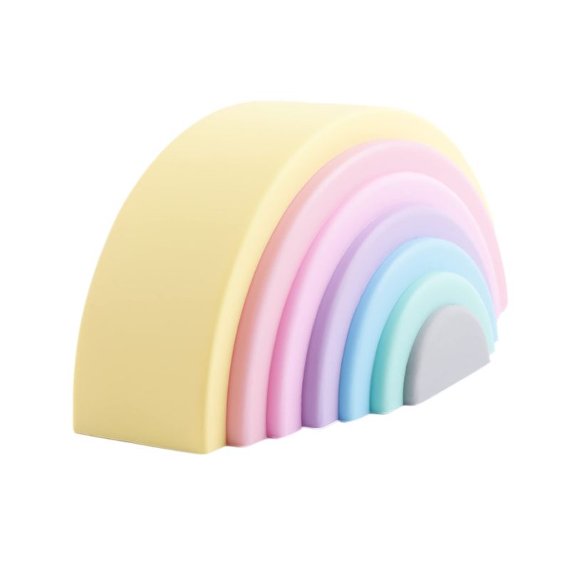 BLUE GINKGO Silicone Rainbow Stacker - Montessori Rainbow Nesting ...