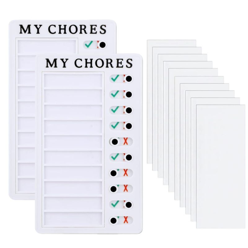 Memo Checklist Boards, Pack of 2 Checklist Boards To Do List Memo Board Chore Chart with 10 Dry ...
