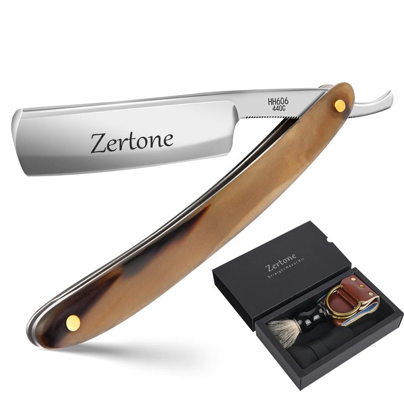 Zertone Straight Razor Shaving Kit with Horn Scale - Straight Edge ...
