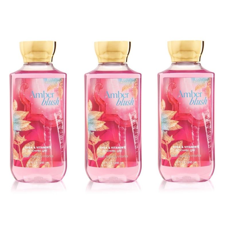 Lot of 3 Bath & Body Works Signature Collection Amber Blush Shower Gel ...