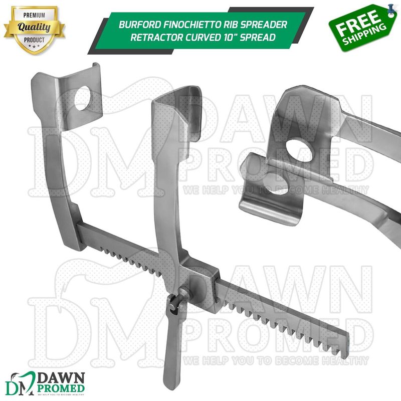 Burford-Finochietto Rib Spreader Retractor Curved 10" Spread Thoracic Instrument - Online ...