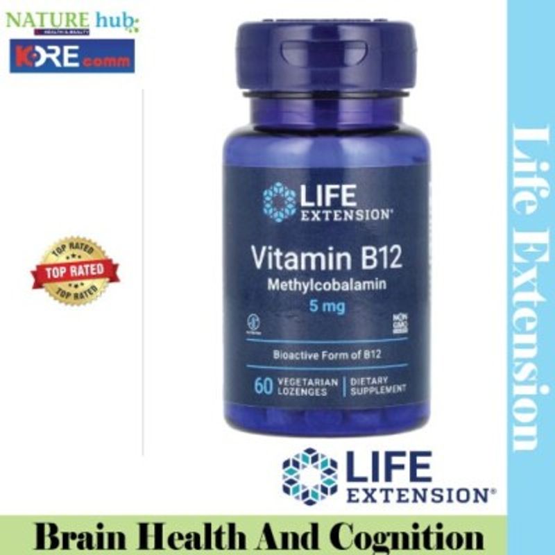 Life Extension, Vitamin B12 Methylcobalamin, 5 mg, 60 Vegetarian Lozenges - Online Marketplace ...