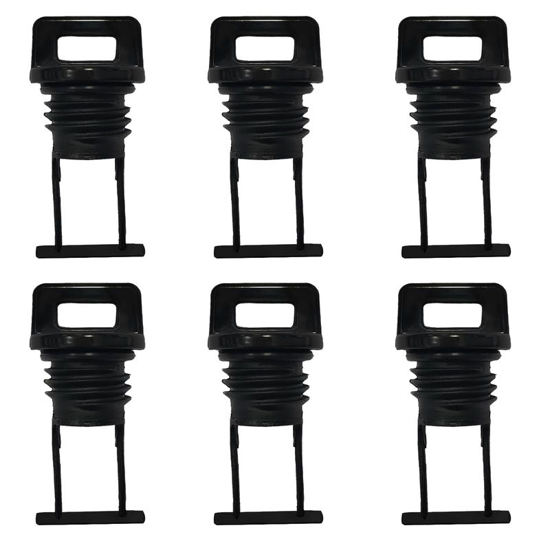 6 Pcs Black Plastic Hull Drain Plug Kit Replacement for Kayak Canoe ...