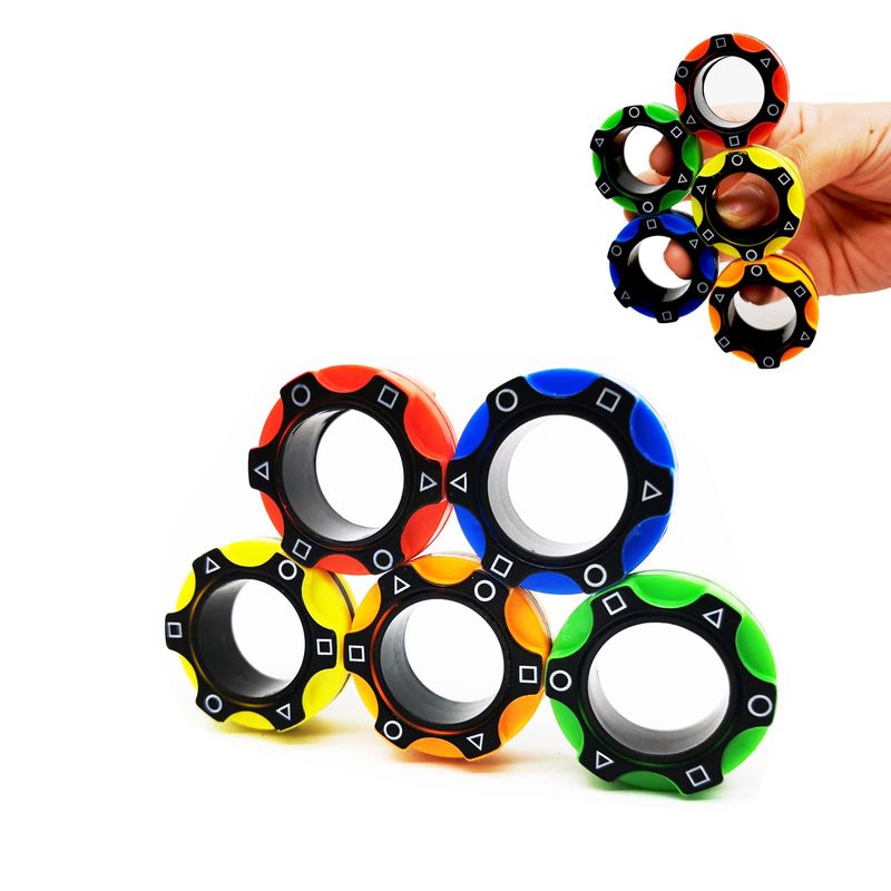 Aionly Stress Relief Magnetic Rings,Finger Spinner Fidget Toys ...