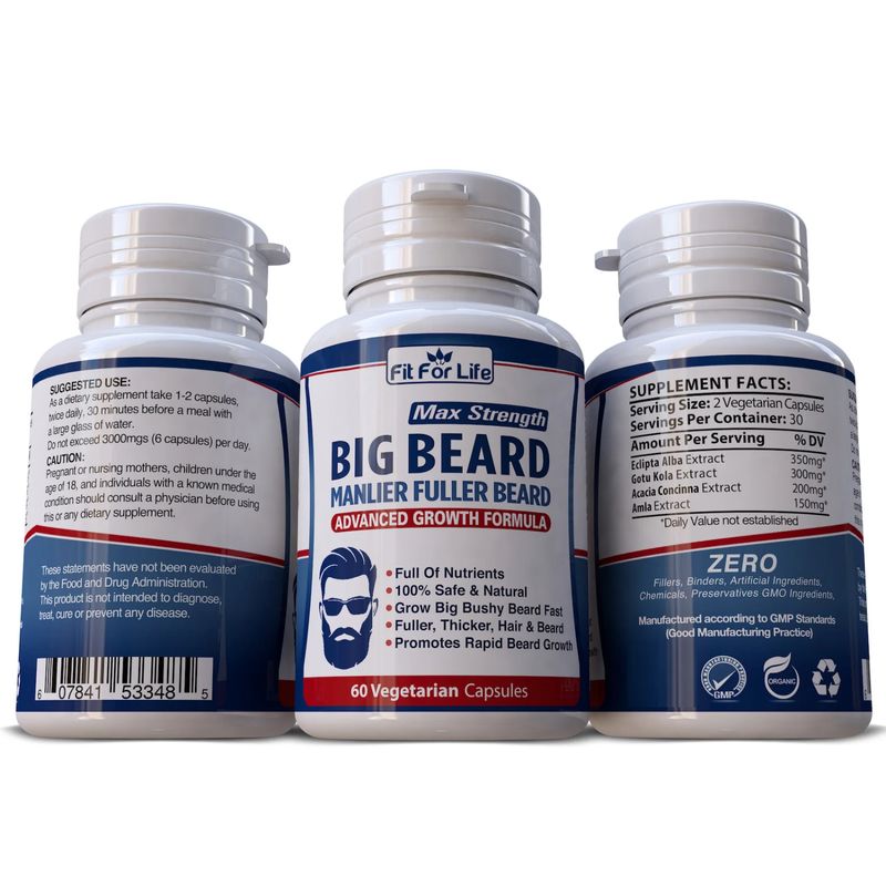 HAIR Mustache Big BEARD Fast GROW Facial Capsules GROWTH Herbal ...