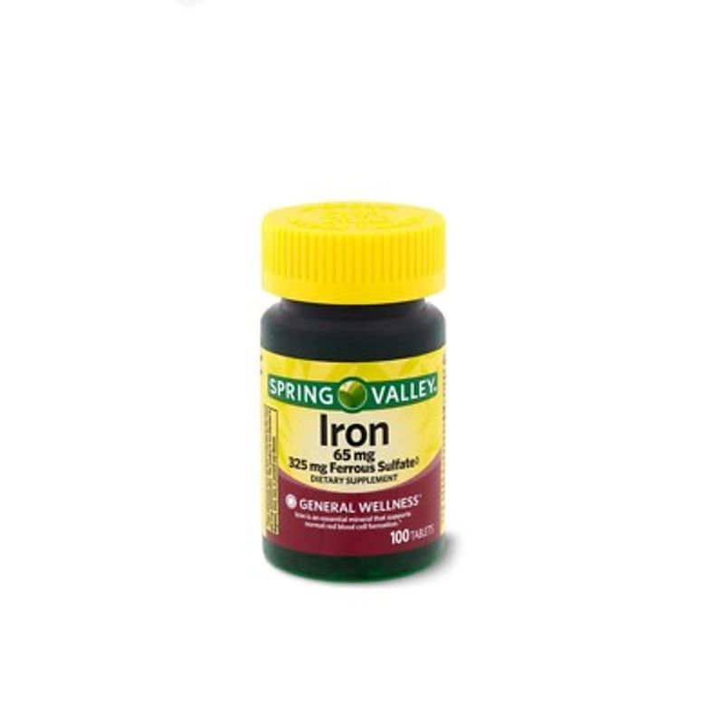 Spring Valley Iron Dietary Supplement Tablets, 65 mg, 100 Count , Exp ...