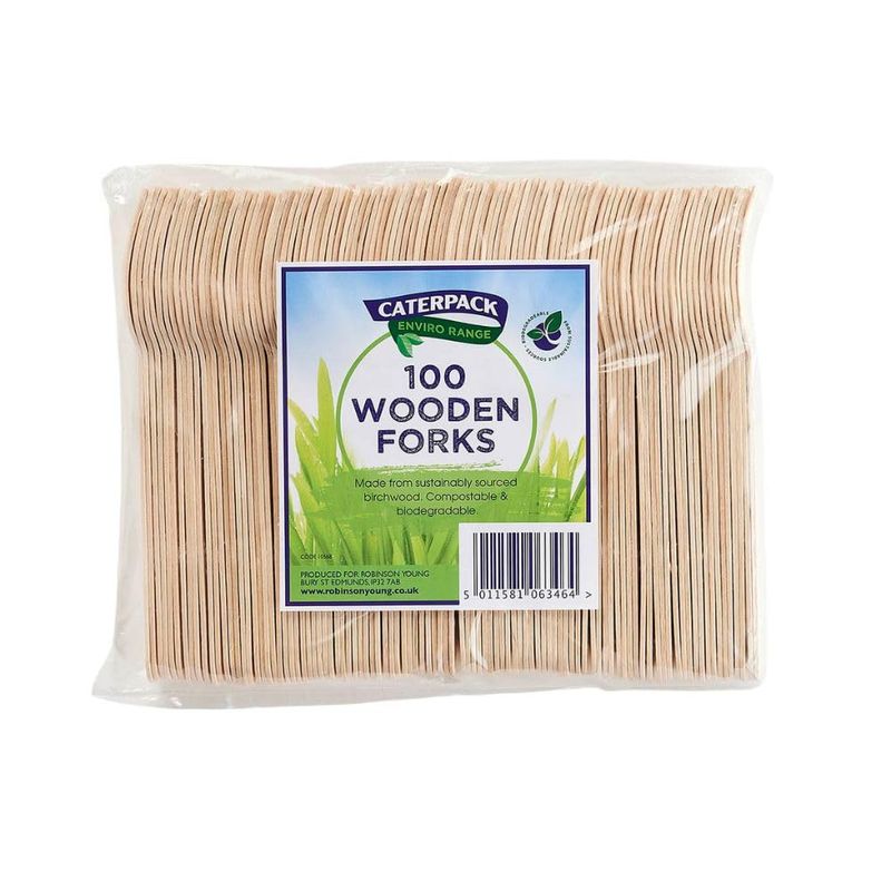 Caterpack Enviro Range Wooden Forks Made from sustainably sourced ...