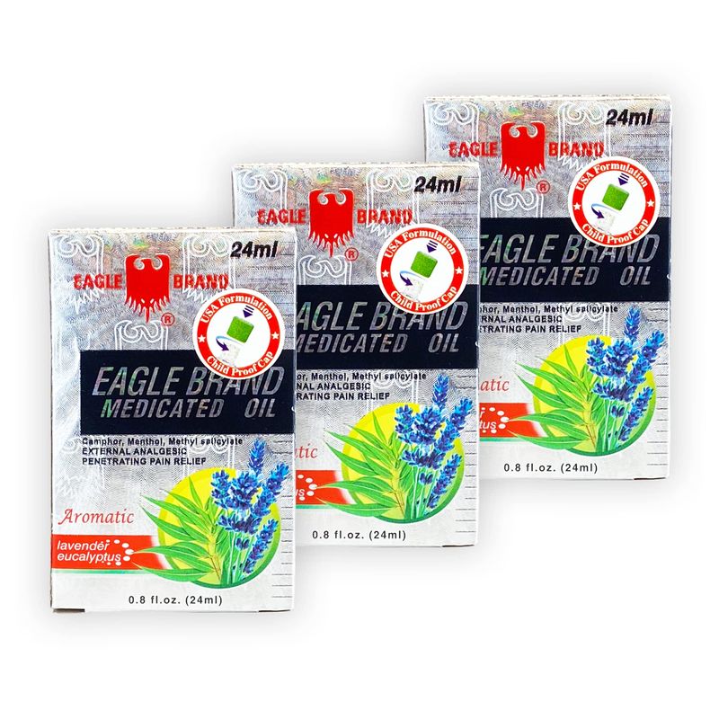 EAGLE BRAND Aromatic Medicated Oil, Lavender Eucalyptus, 24mL 0.8 fl oz., Three Pack - EveryMarket