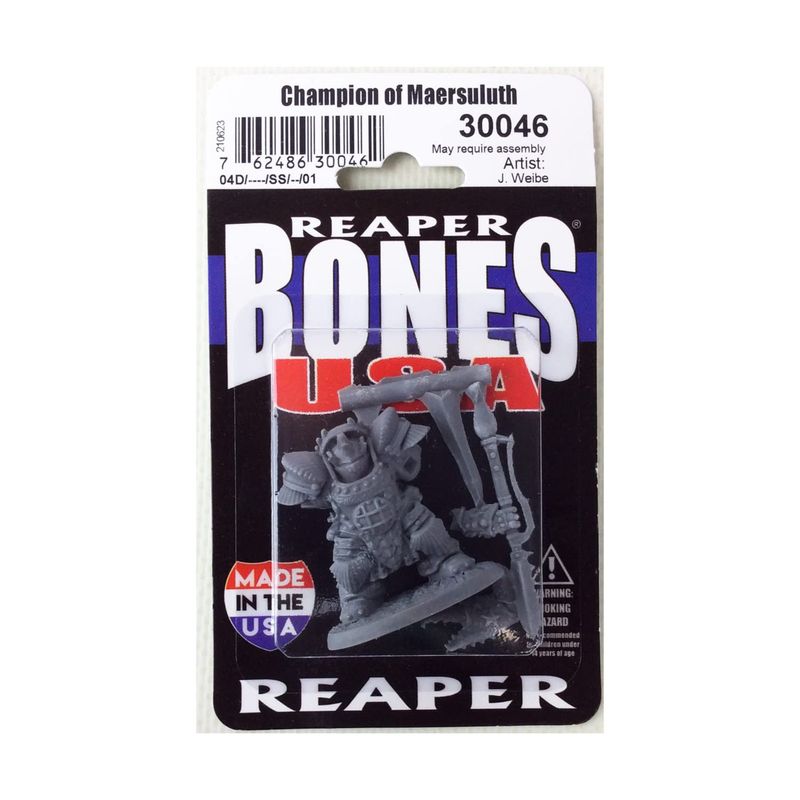 Champion of Maersuluth Miniature Figure 25mm Heroic Scale Reaper Bones ...