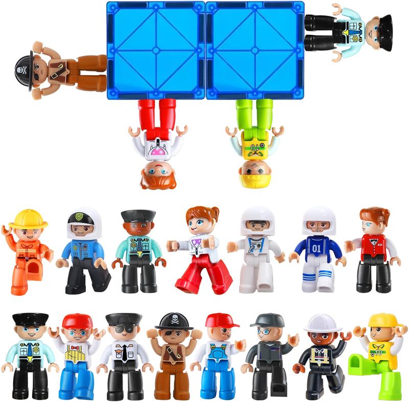 Large Magnetic Figures,15 PCS Community Figures Set, 2.75" Magnet Play ...