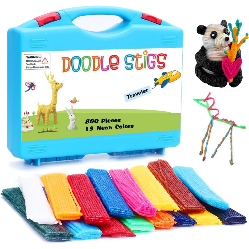 CALPALMY (800 PCS Wax Sticks for Kids, Bendable Wax Yarn Sticks - 13 ...