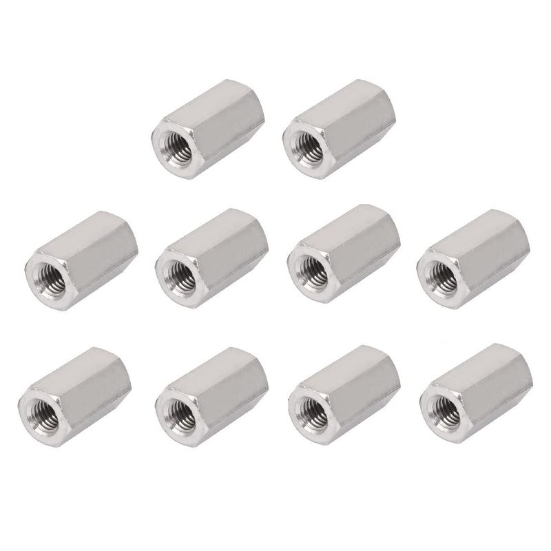 TERF® M8 (8mm) X 24mm Long Hex Coupling Nut Female Threaded Bar Rod ...