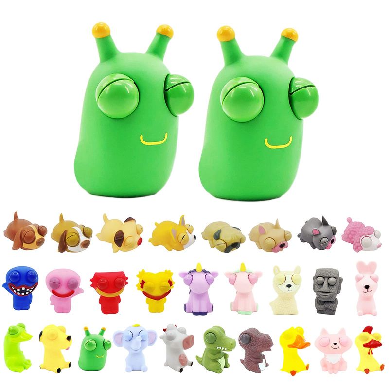 Funny Grass Worm Pinch Toy Green Bug Stress Relief Toys,2pc Green Eye ...
