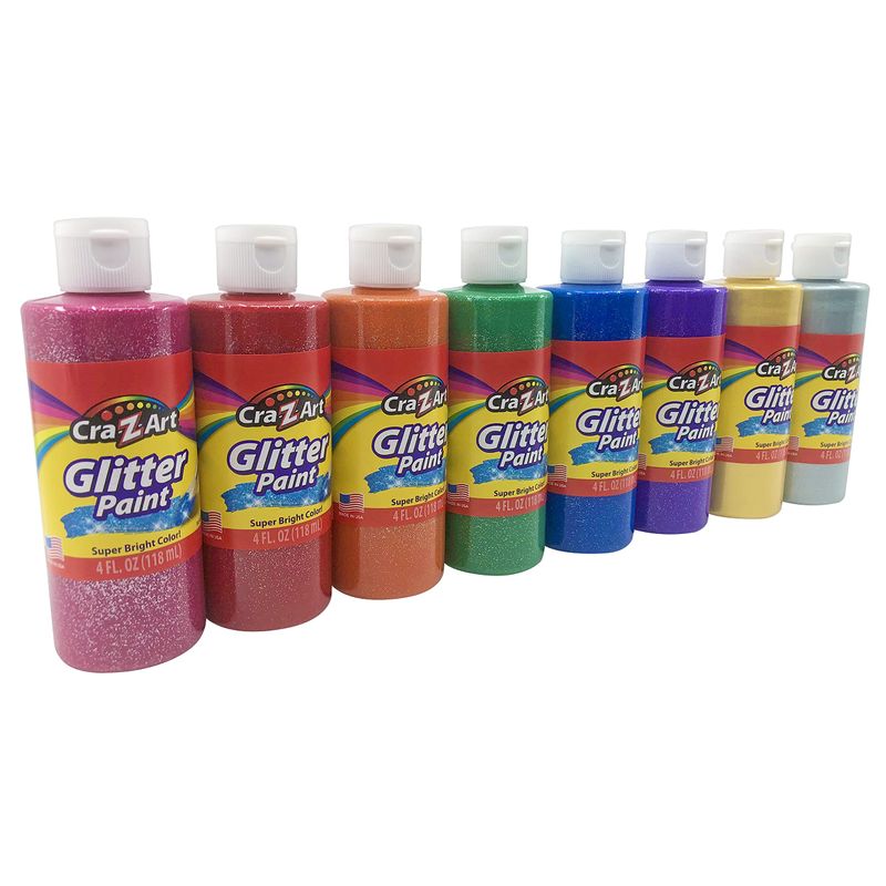 Cra-Z-art Washable Glitter Paint Bulk Pack 8ct, Assorted Colors 4oz ...
