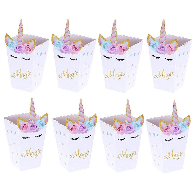 Sumerk 12 Pack Unicorn Popcorn Boxes Snack Boxes Candy Boxes Unicorn ...