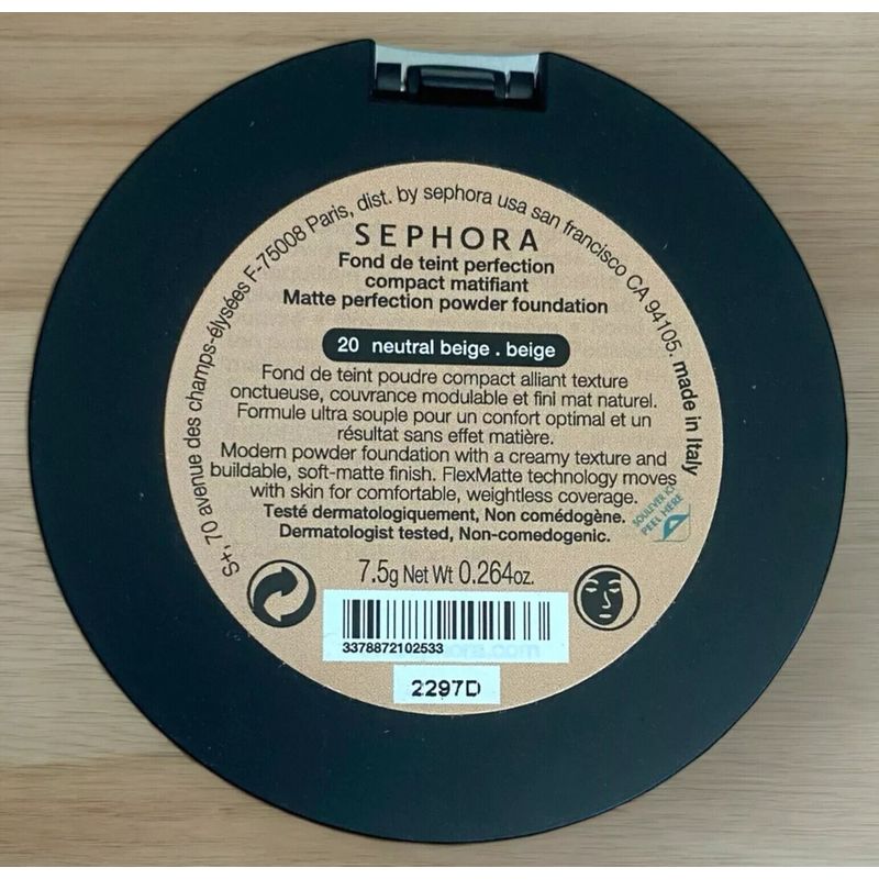 Sephora Matte Perfection Powder Foundation ~ 20 Neutral Beige ~ Full ...