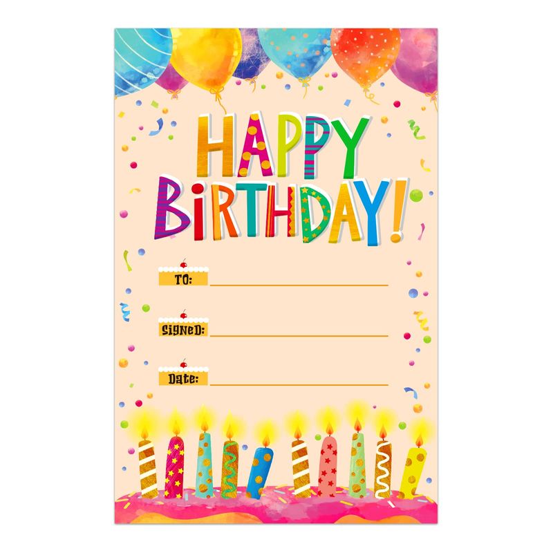 SICOHOME Happy Birthday Certificates for Kids Classroom, 30 Pieces ...
