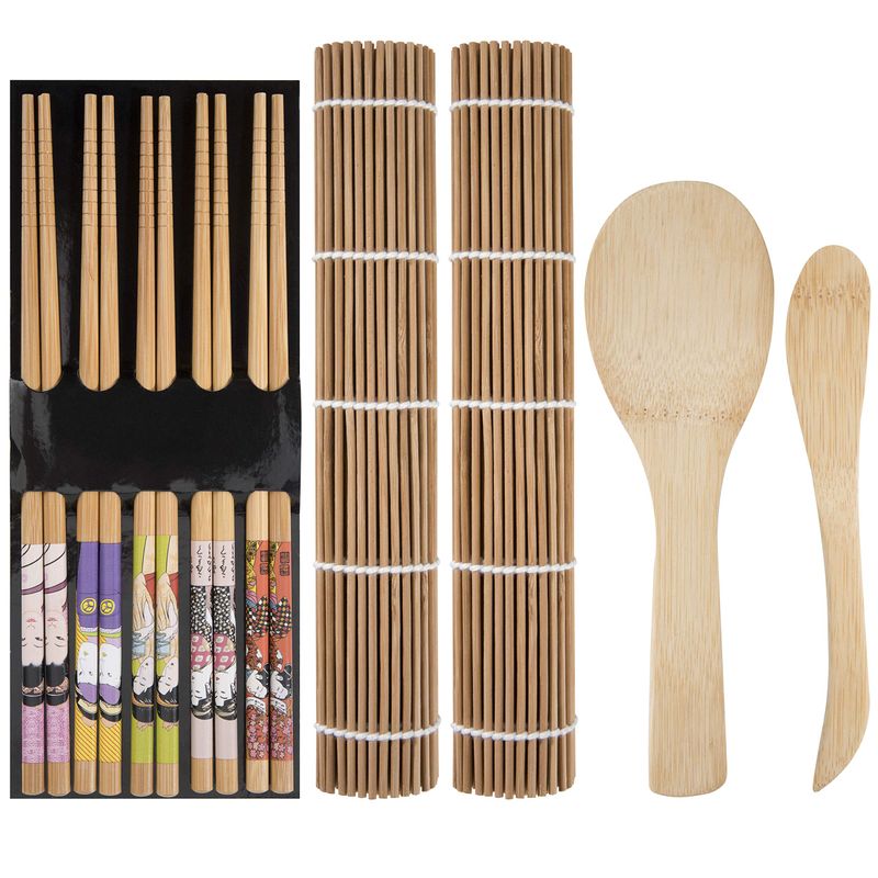 Sushi Making Tools Set Include Bamboo Sushi Rolling Mats Rice Paddle ...