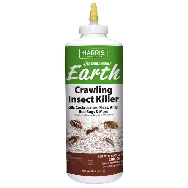 Harris Diatomaceous Earth Crawling Insect Killer, 8oz for Roaches ...