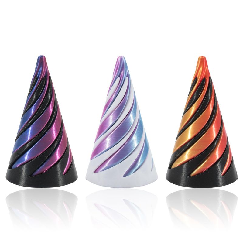 3 Pcs Spiral Cone Fidget Toy,3d Printed Fidget Toys,Impossible Pyramid ...
