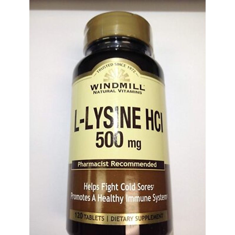 Windmill L-Lysine HCl Helps Fight Cold Sores Supplement 500mg Tablets ...