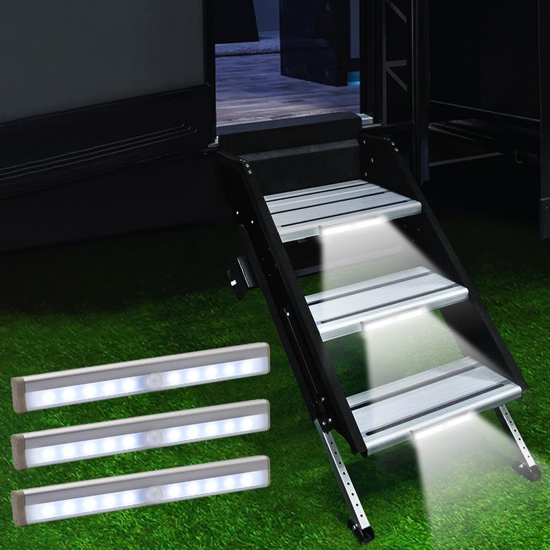 LYCARESUN 3 Pack Motion Activated RV Step Lights,10 LED Battery ...