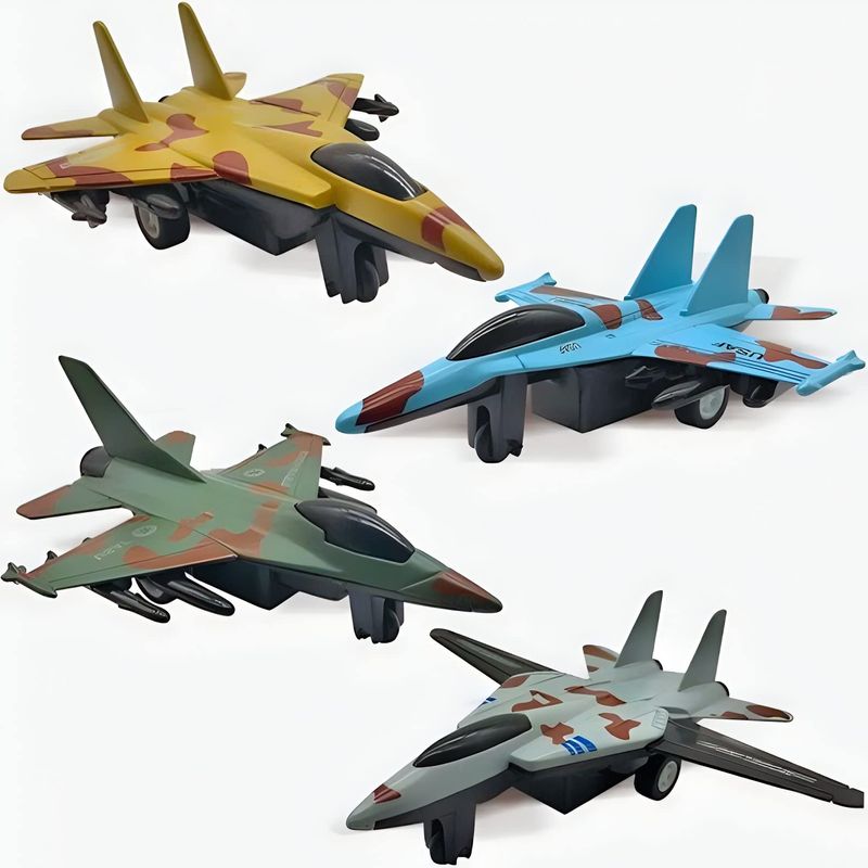 4 Pack: Diecast Fighter Jets Pullback Airplane Military Plane Toys Army ...