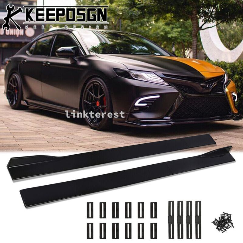 GLOSSY Side Skirts Lower Extension Rocker Panel for TOYOTA Camry SE LE ...