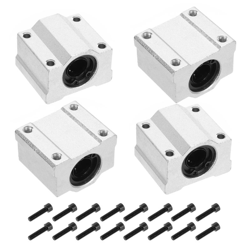 sourcing map 4PCS SCS12UU Linear Motion Ball Bearing Slide Bushing Aluminum 41mm Long Linear ...