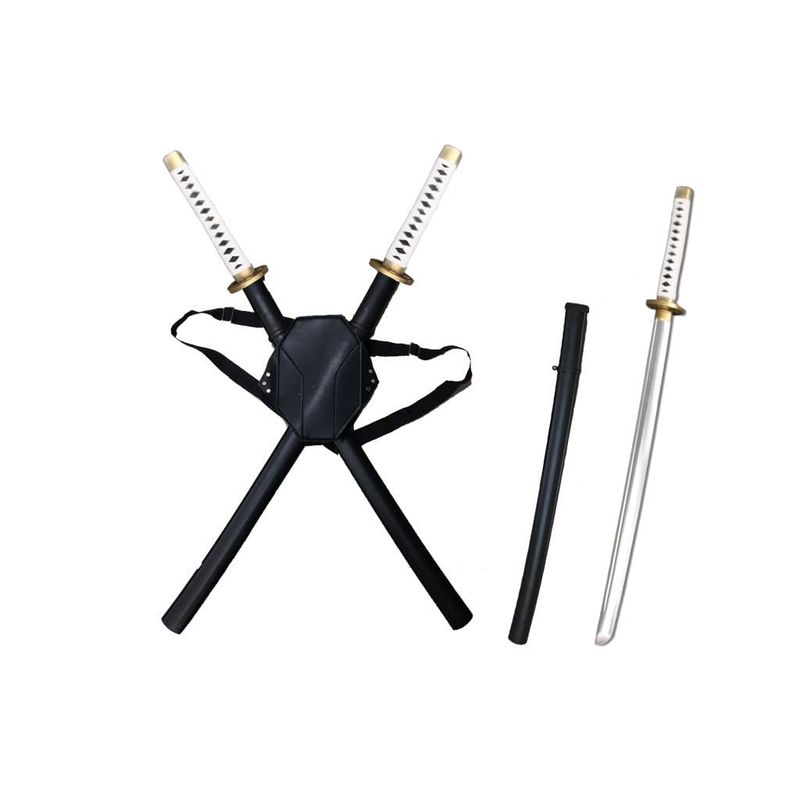 40" Twin Ninja Samurai Sword Set w/Over The Back Harness (D3 White ...