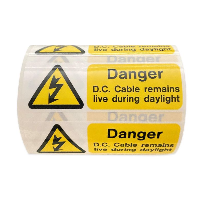 iSigns Warning Signs (DC Cable Remains Live) Pack of 250 Electrical ...