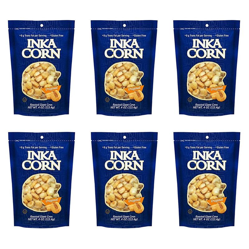 Inka Corn Nuts, Gluten Free Roasted Giant Corn, Original Flavor, 4 ...